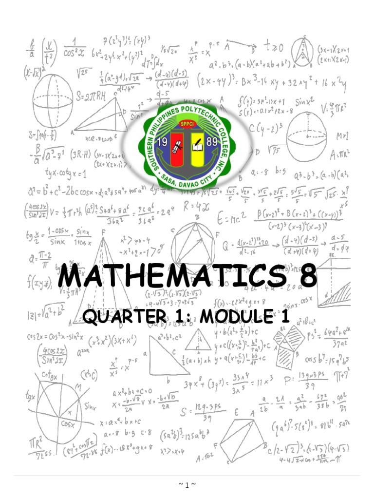 Mathematics 8 Q1-M1 PDF | PDF | Factorization | Polynomial