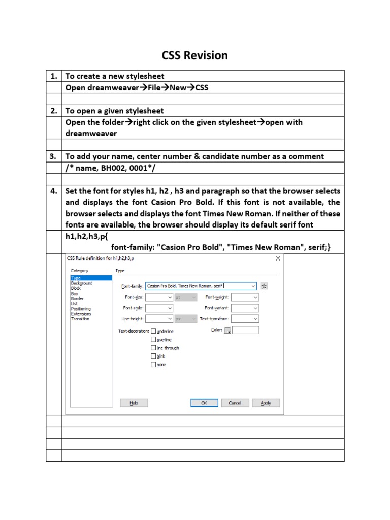 Css Revision Pdf Typefaces Graphic Design 
