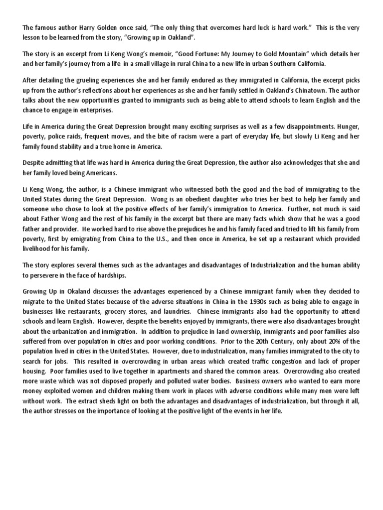 Growing Up in Oakland Script | PDF | Immigration | Urbanization