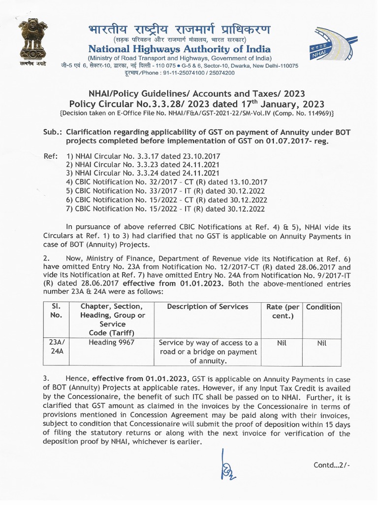 GST Policy Circular | PDF