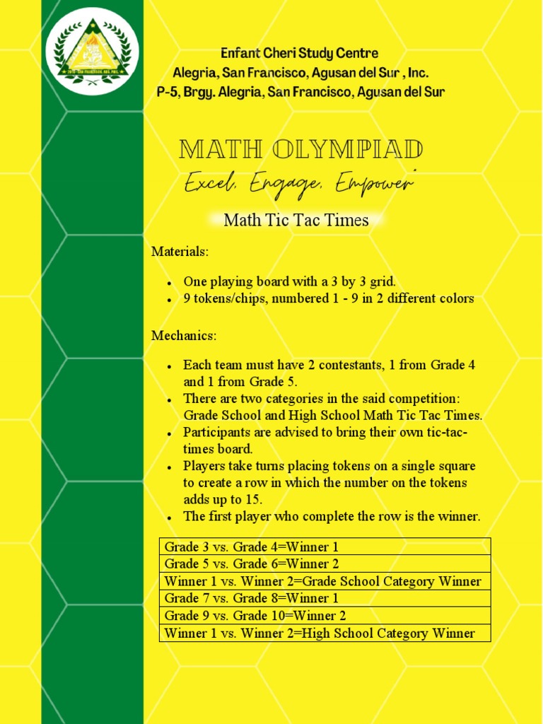 Math Games Competition Guide | PDF