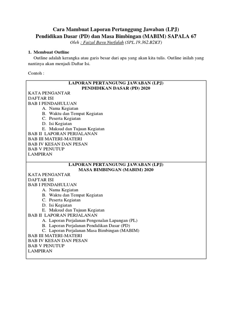 Cara Mambuat Laporan Pertanggung Jawaban Yang Benar PDF | PDF