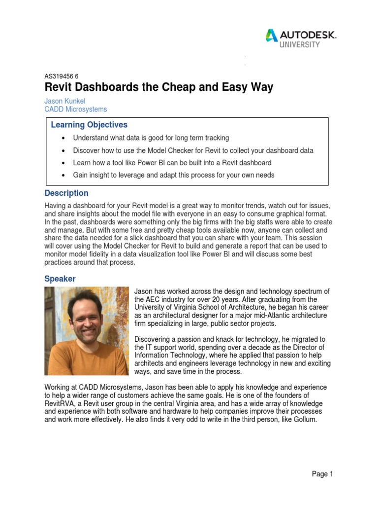 Building a Revit Health Dashboard | PDF | Microsoft Excel | Autodesk Revit