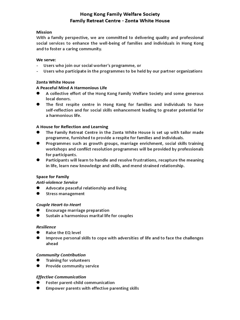 Zonta White House Fact Sheet PDF | PDF | Behavioural Sciences | Psychology