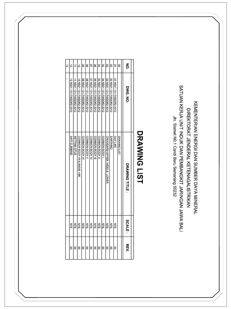 Drawing List PDF | PDF