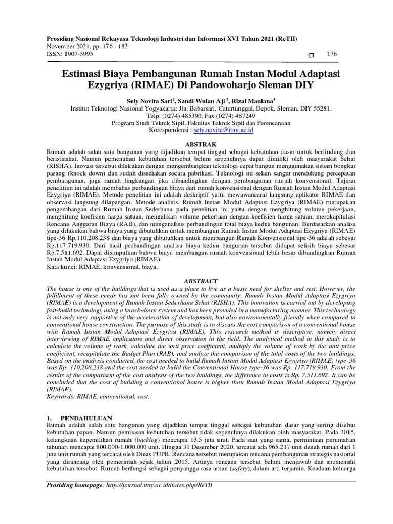 Biaya Rumah Instan RIMAE vs Konvensional | PDF | Komputer | Teknologi ...