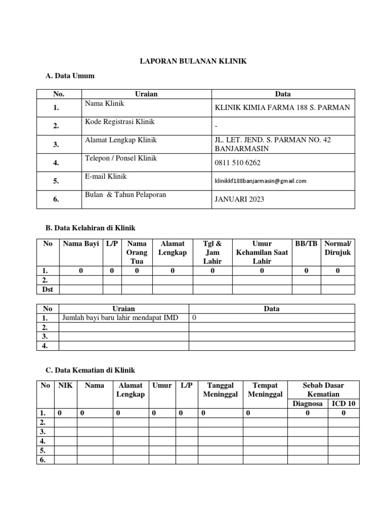 Format Laporan Puskesmas | PDF