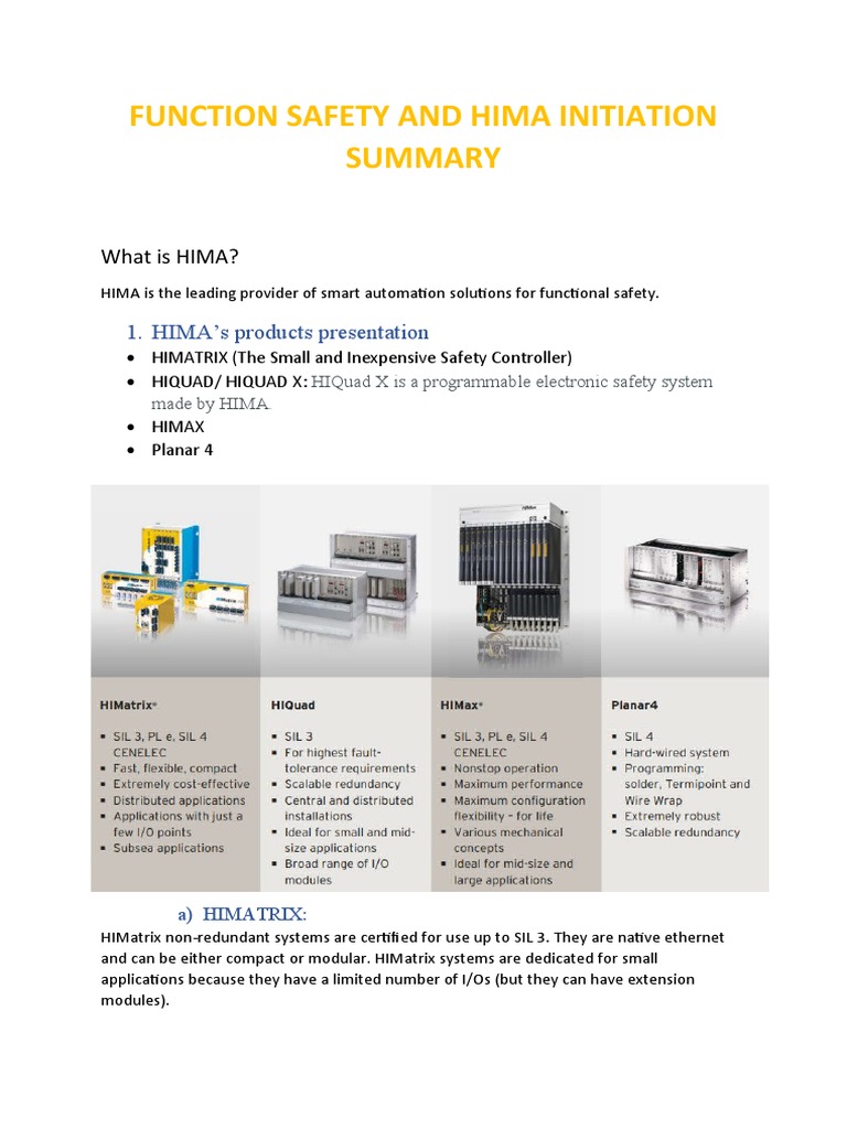Overview of HIMA Safety Controllers | PDF | Programmable Logic ...