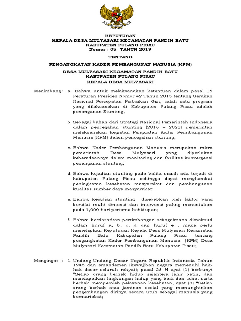 Contoh SK Kader KPM | PDF