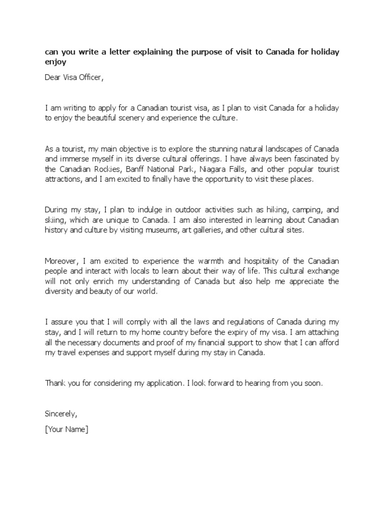 Purpose of Canada Visit | PDF | Toronto | Canada