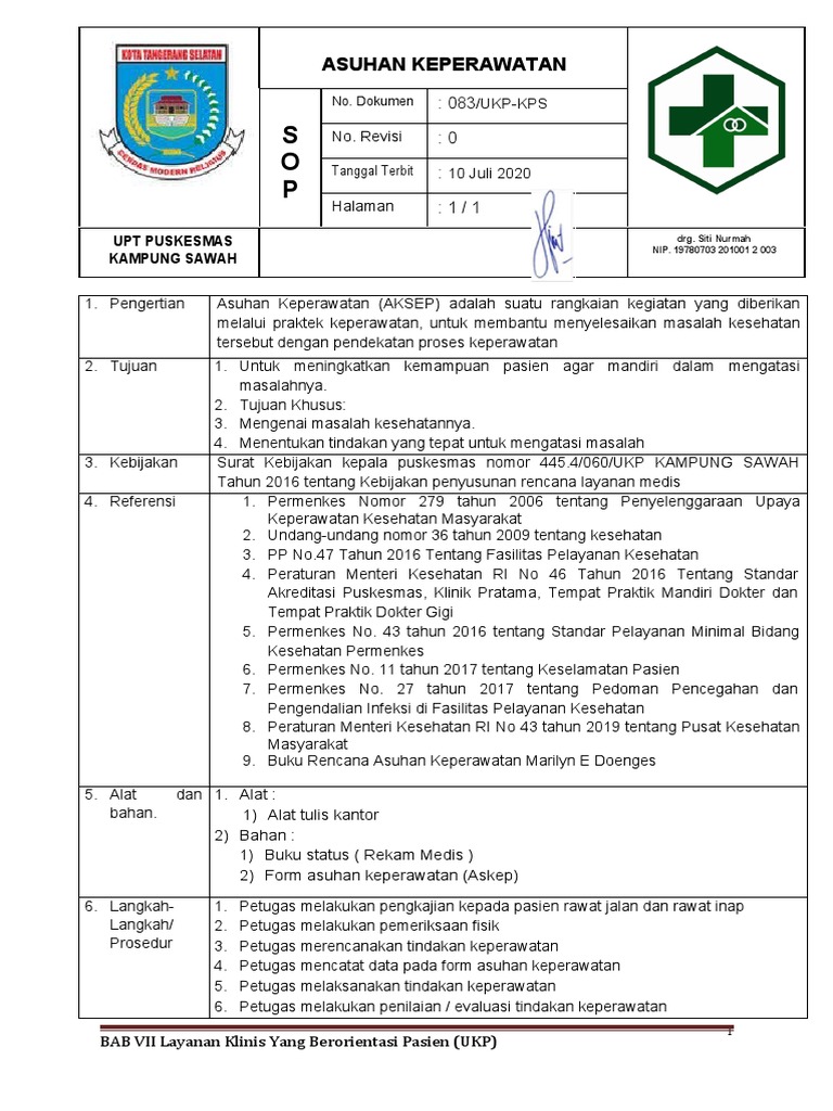 Sop Asuhan Keperawatan | PDF | Pengembangan Diri