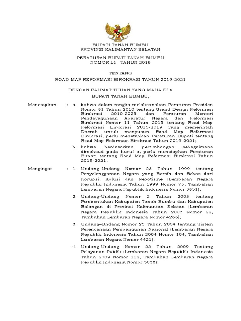 Perbup ROADMAP | PDF