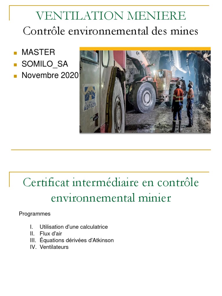 VCM1 v2 VENTILATION DES MINES.pdf | PDF