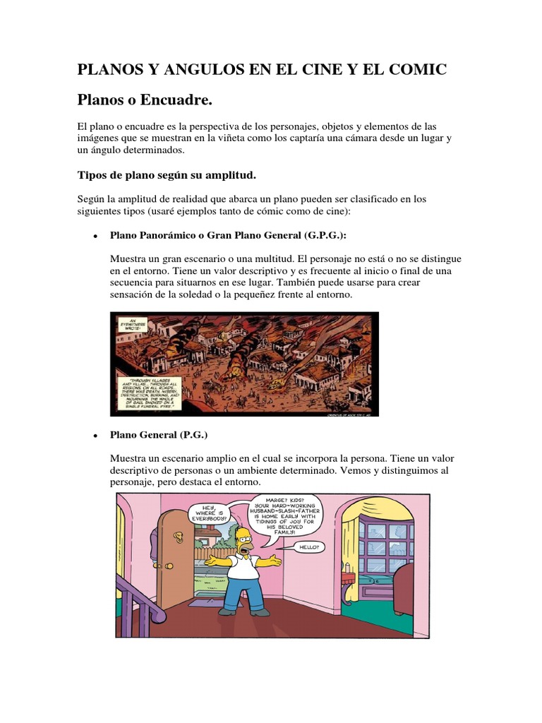 Planos y Angulos en El Cine y El Comic PDF | PDF | Cómics