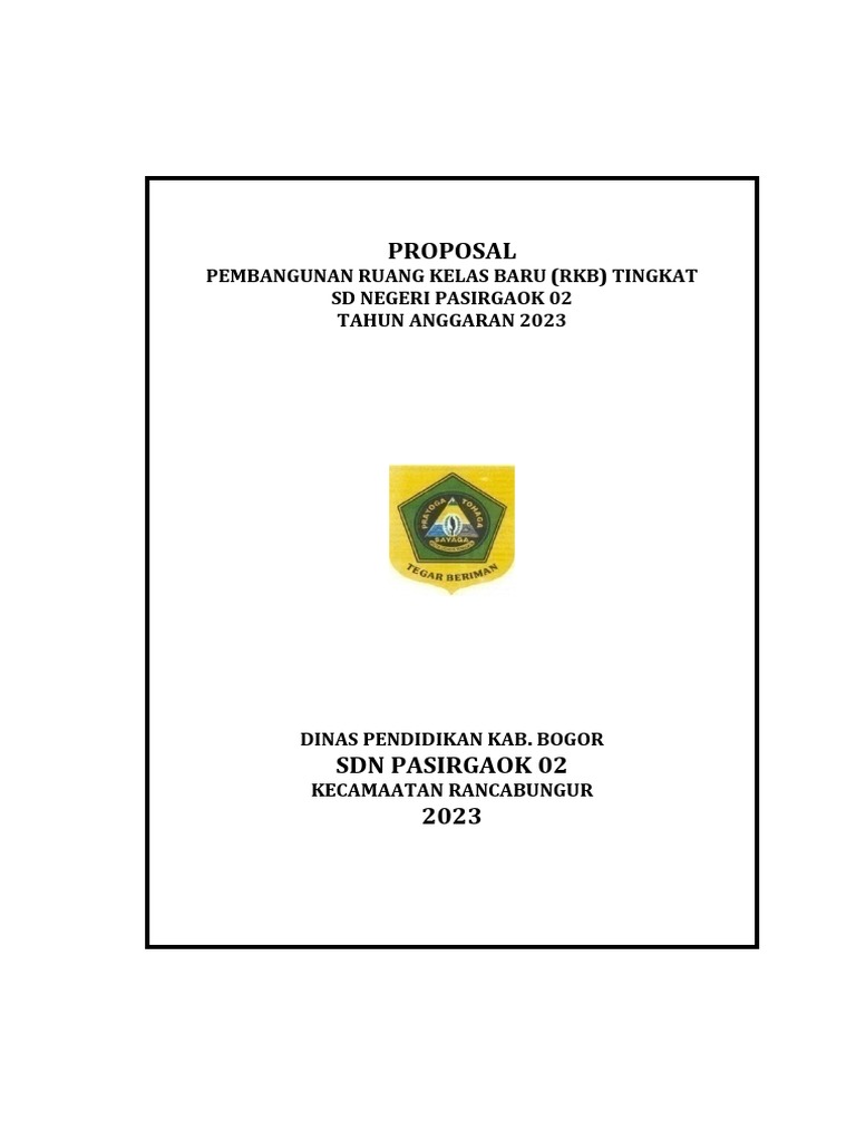 PROPOSAL Ruang Kelas Atas Baru | PDF