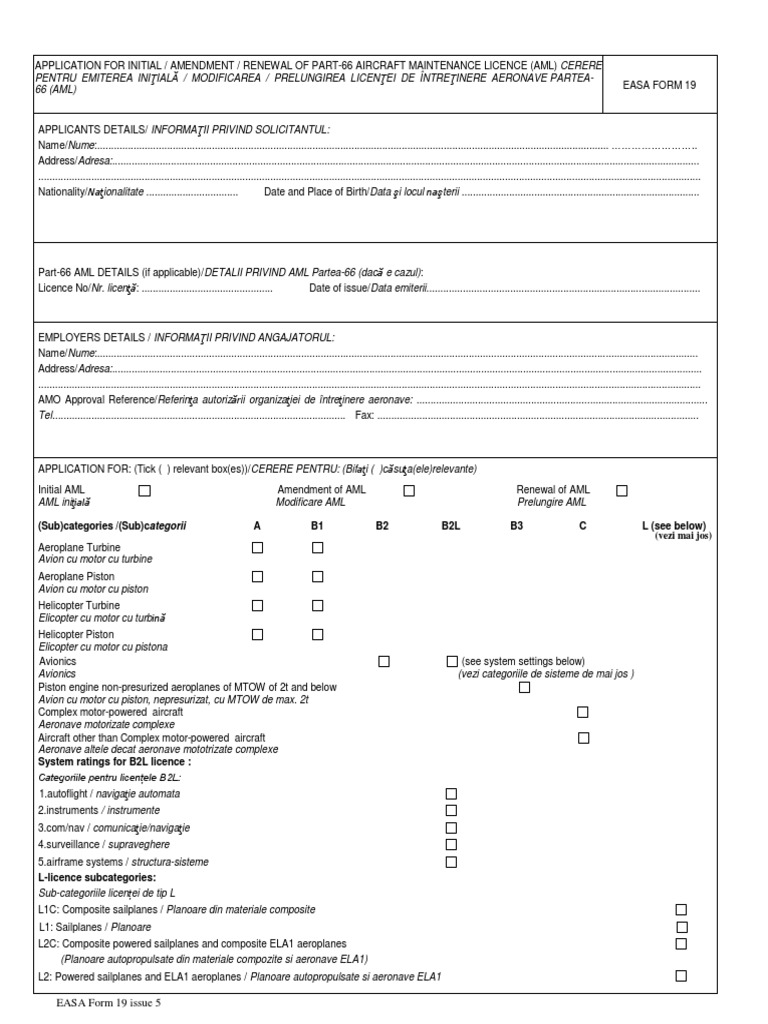 Form 19 EASA PDF | PDF