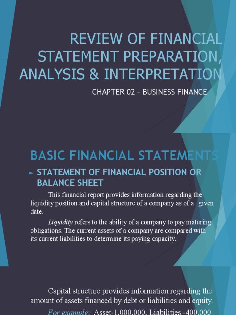 Chapter 2 Review of Financial Statement Preparation Analysis ...