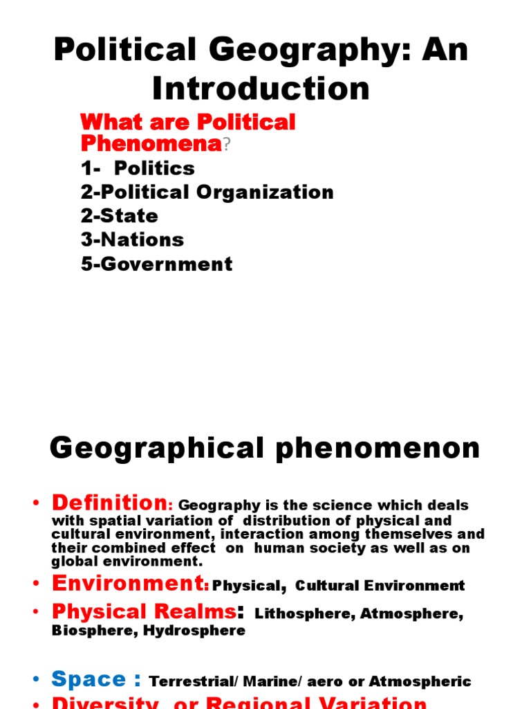 Political Geography: An: What Are Political Phenomena | PDF