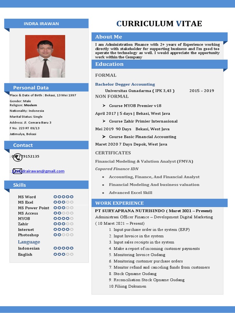 CV. Indra Irawan Update Agustus | PDF