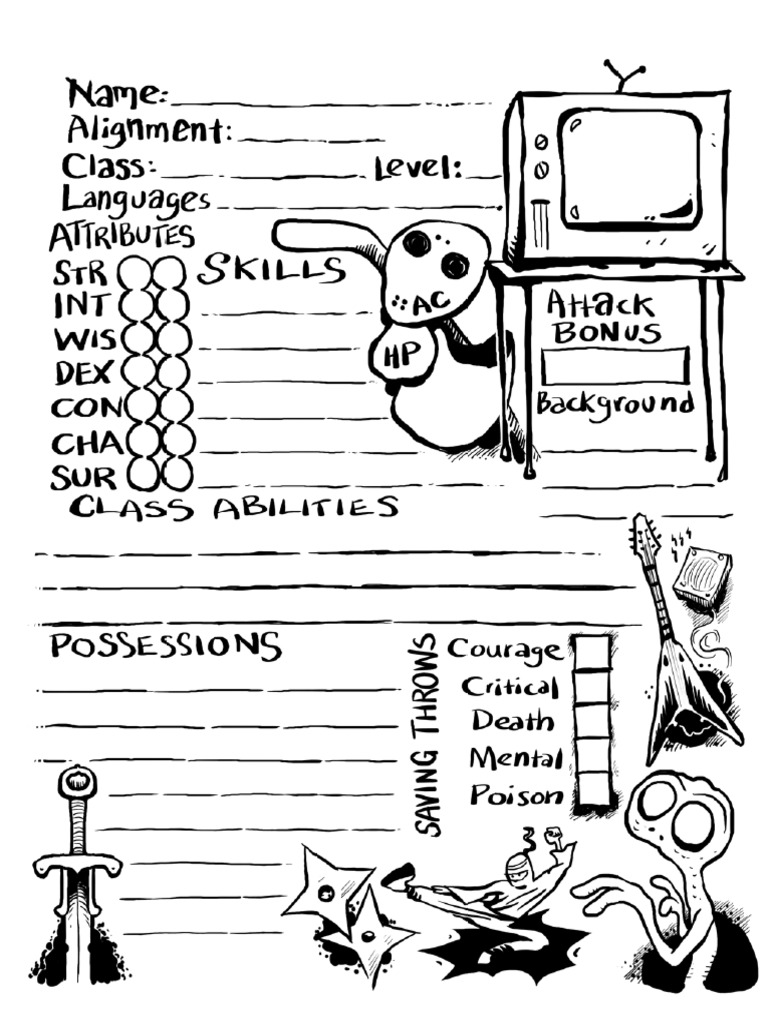 Character Sheet BW | PDF