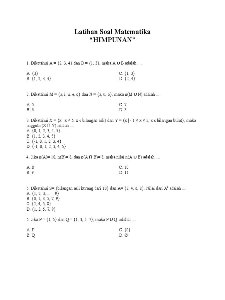 Latihan Soal Matematika Indri | PDF