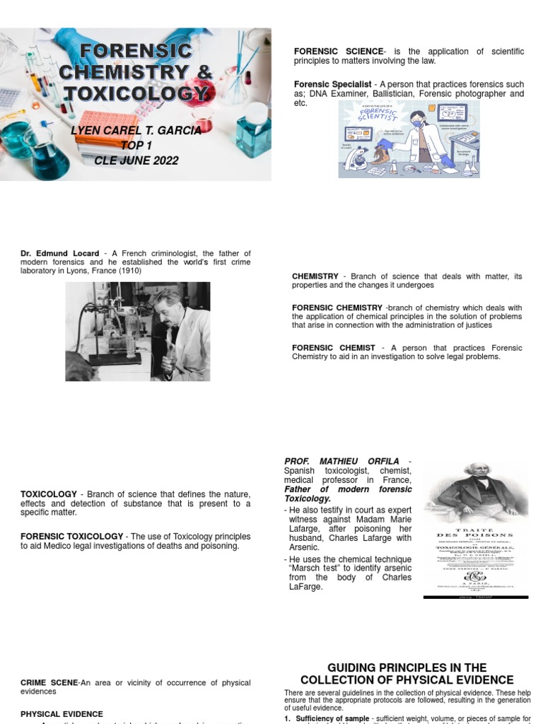 Forensic Chemistry and Toxicology Overview | PDF | Blood | Forensic Science