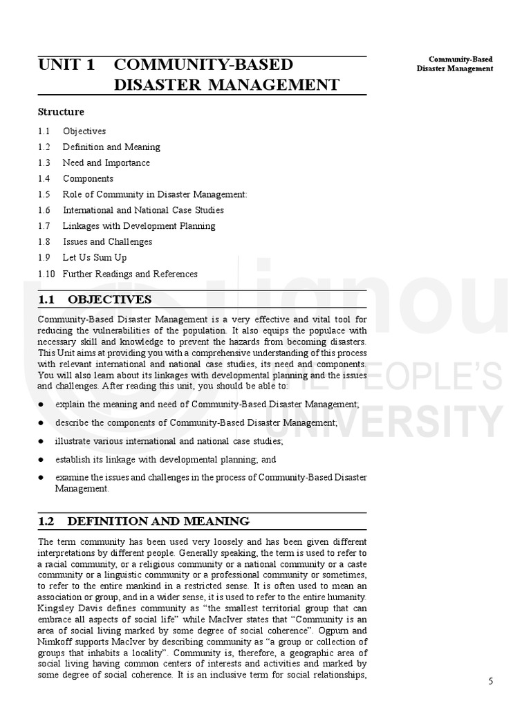 CBDM - Ignou PDF | PDF | Emergency Management | Hazards