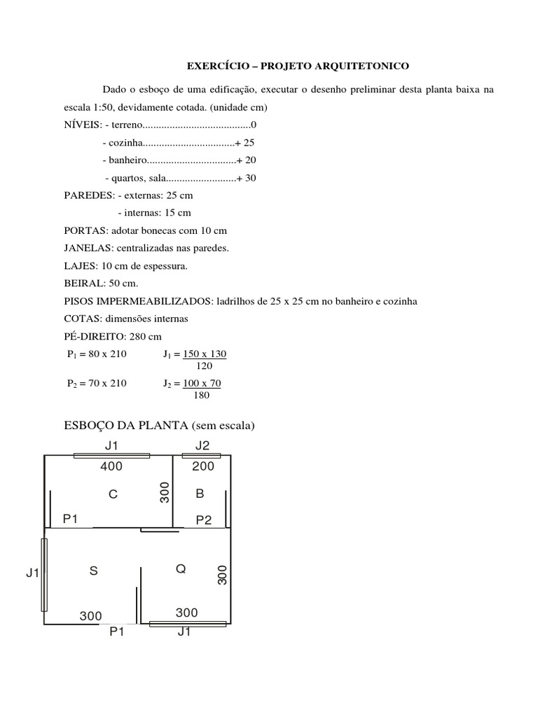 Exercício Prático Planta Baixa | PDF
