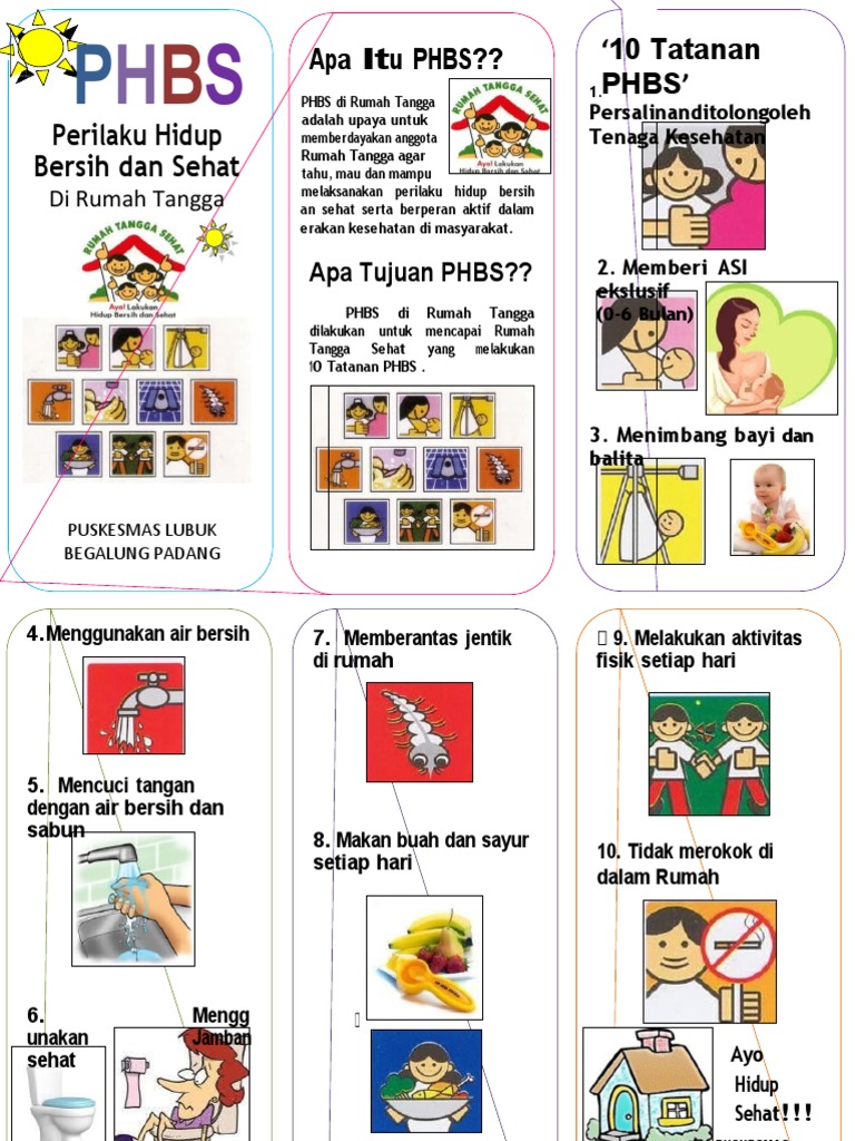 Leaflet PHBS | PDF | Pengembangan Diri | Kesehatan Holistik