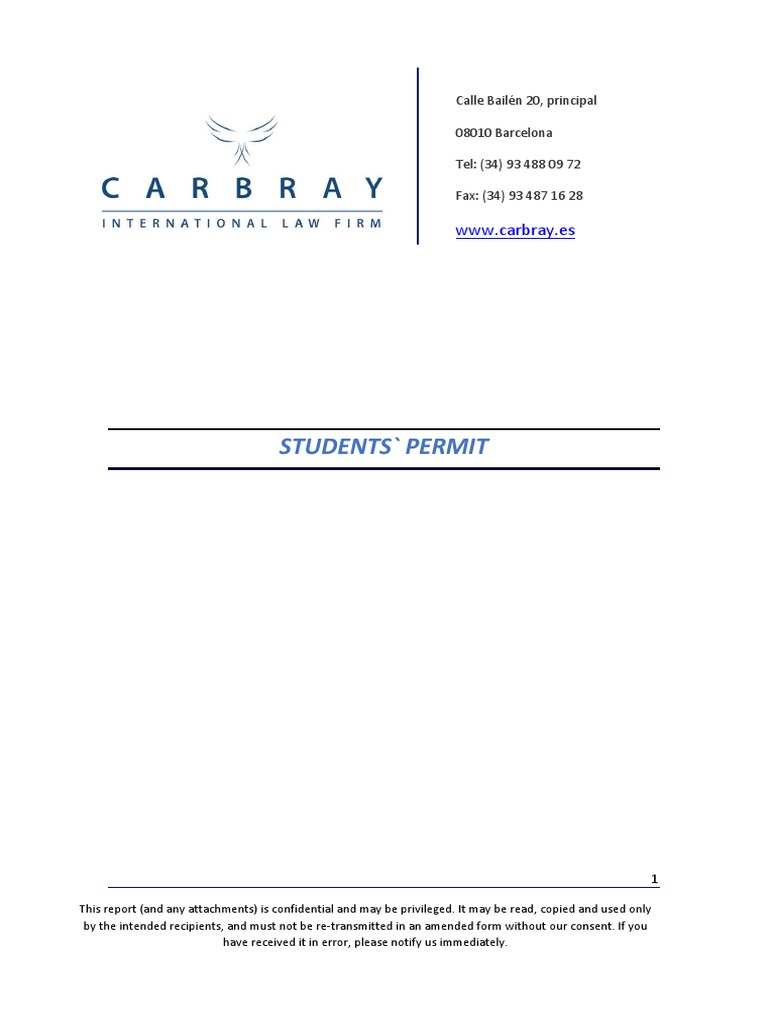 Students Permit - (Less Six Months) UK | PDF