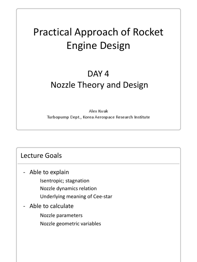Lecture 4 Nozzle Theory and Design | PDF | Mechanics | Mathematical Physics
