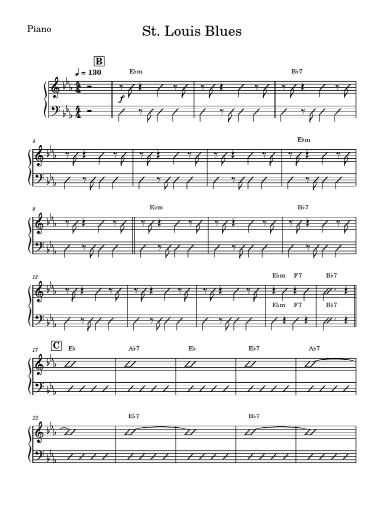 St. Louis Blues-Piano | PDF