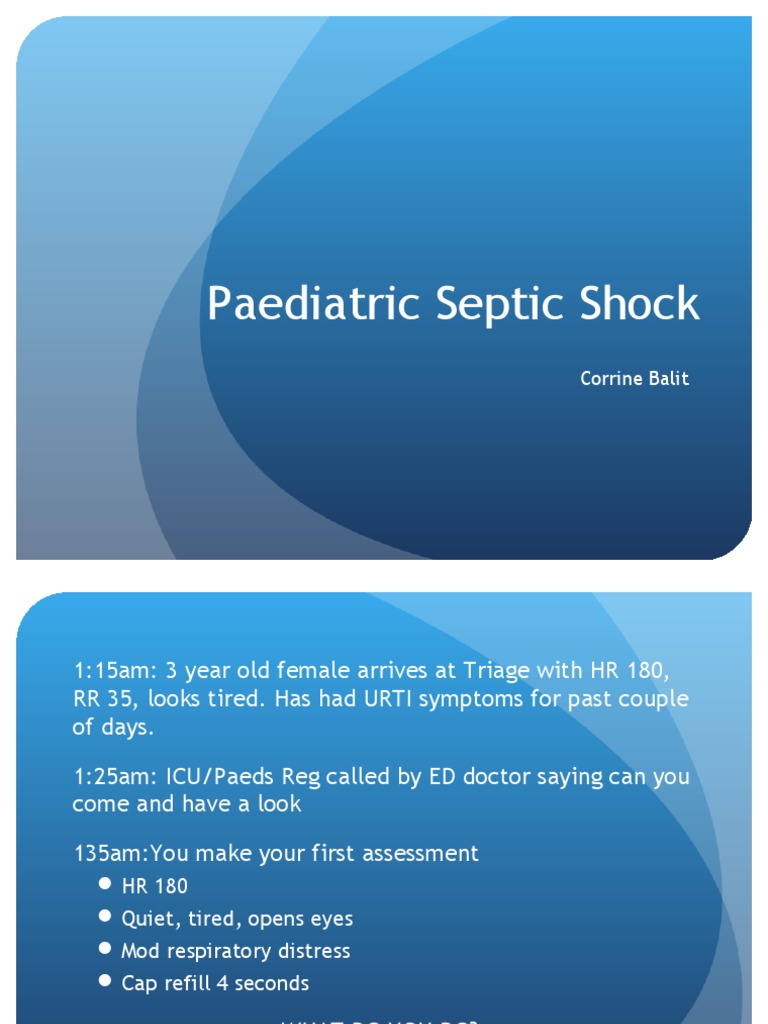 Paediatric Septic Shock Pdf Shock Circulatory Sepsis