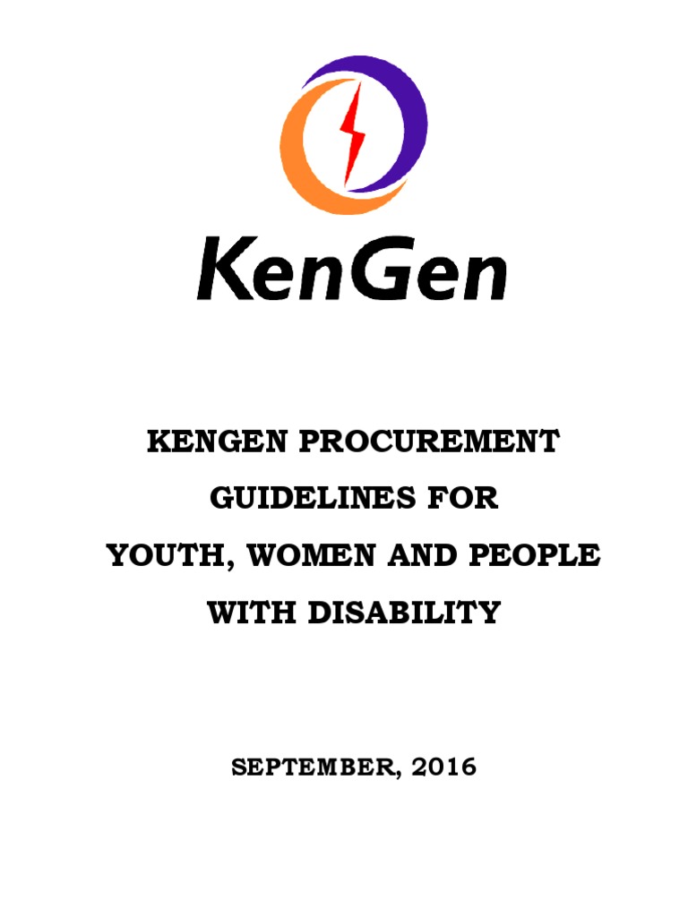 KenGen Guidelines For Youth, Women and Disability Procurement | PDF ...