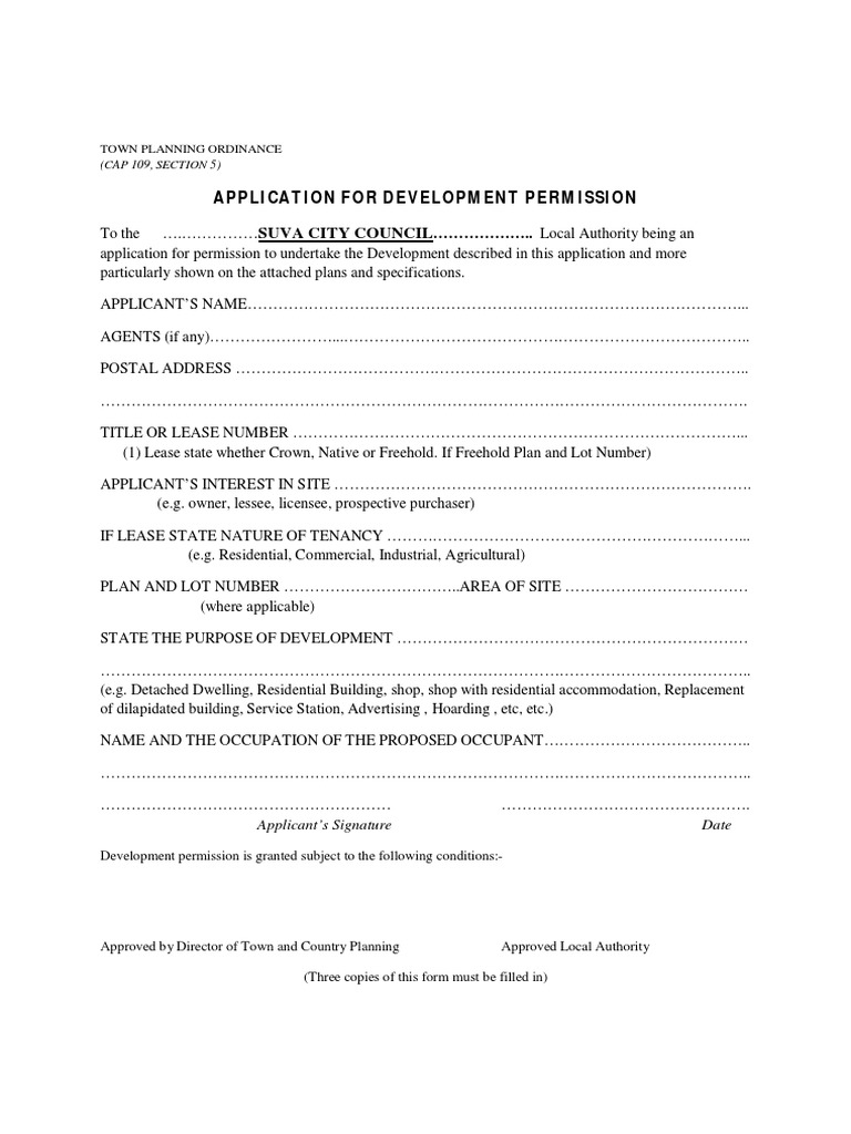 Application For Development Permission PDF | PDF | Lease | Real ...