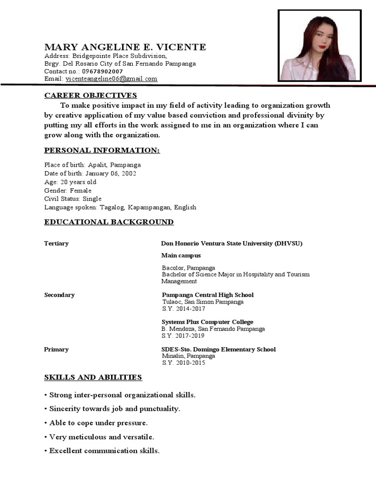 Mary Angeline Resume | PDF