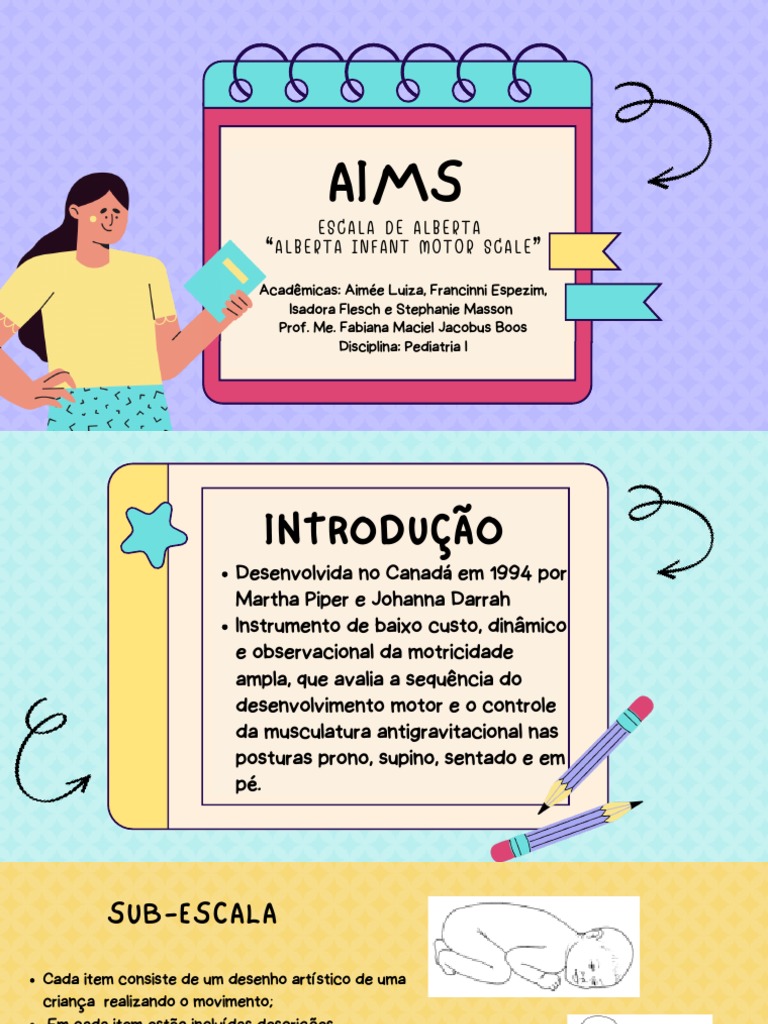 Avaliação motora infantil com a Escala AIMS | PDF
