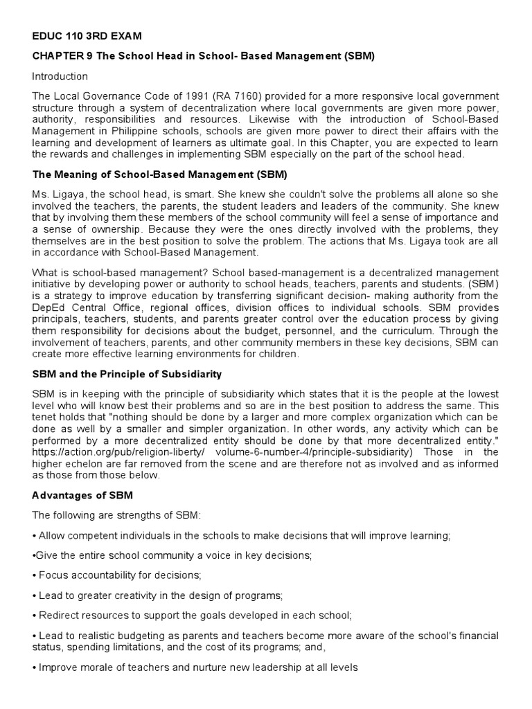 EDUC 110 3RD EX-WPS Office1 | PDF | Teachers | Education Reform