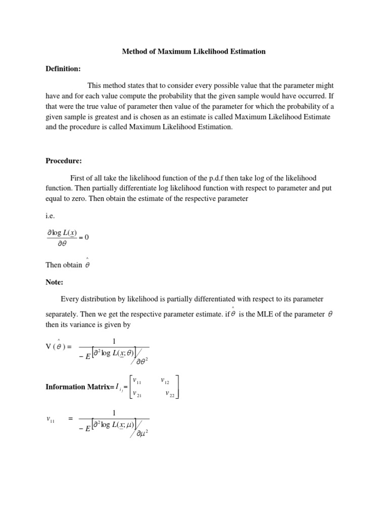 Method Of Mle Pdf Pdf Estimator Estimation Theory