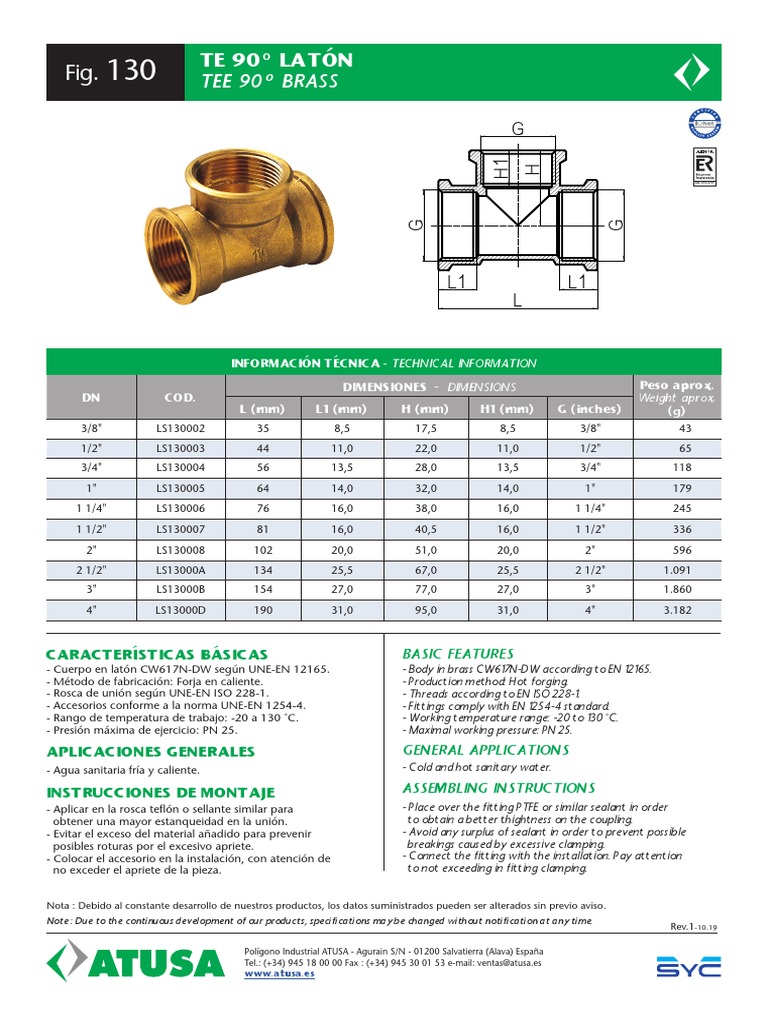 FICHA TECNICA LATON 130 Rev.1 | PDF | Materiales