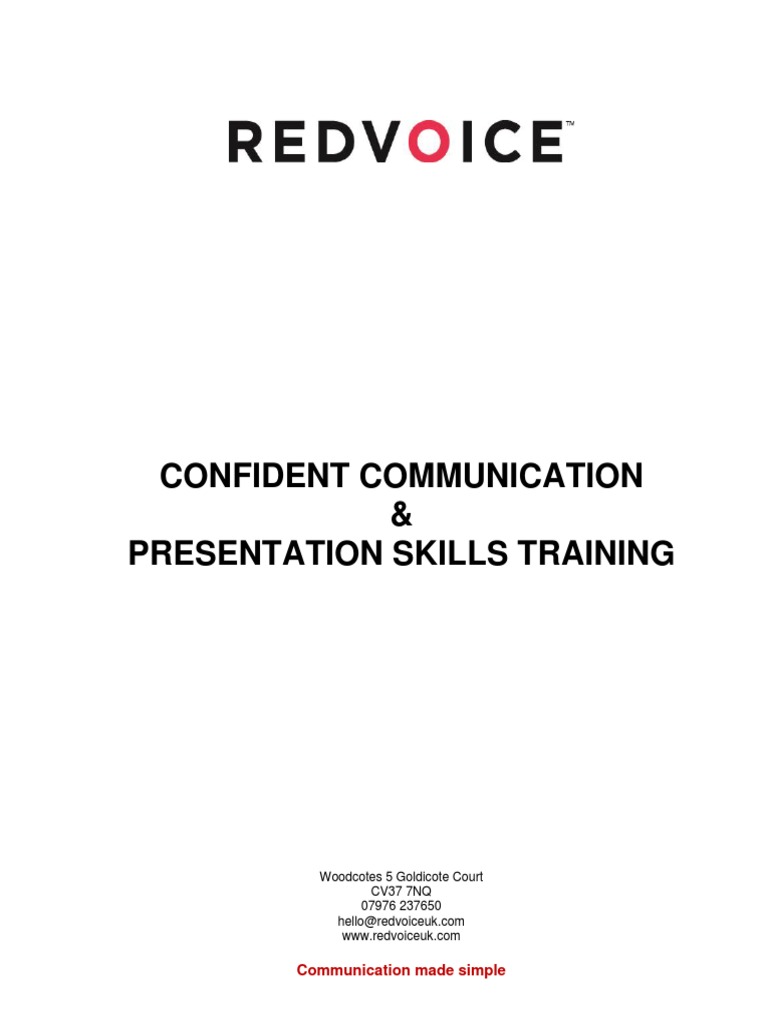 Confident Communication Presentation Skills Pdf Download Free Pdf