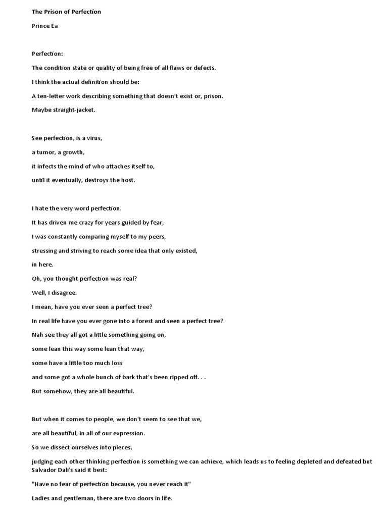 The-Prison-of-Perfection by Prince Ea | PDF