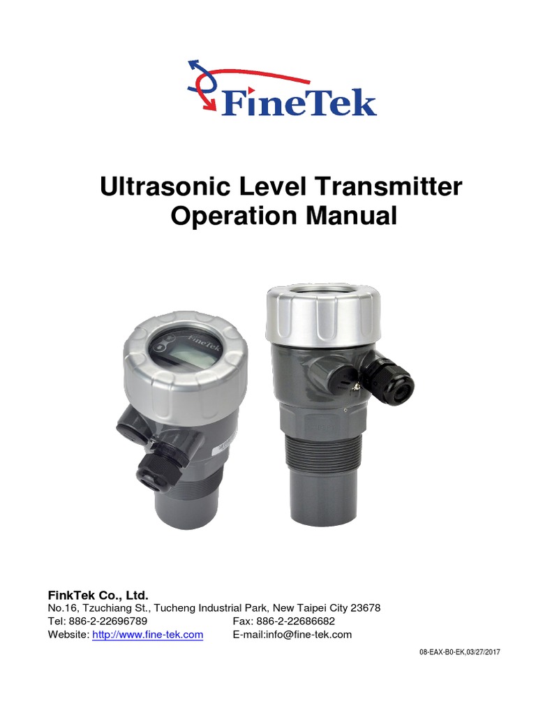 Finetek 08 EAX Ultrasonic Level Transmitter Operation Manual PDF | PDF | Programmable Logic ...