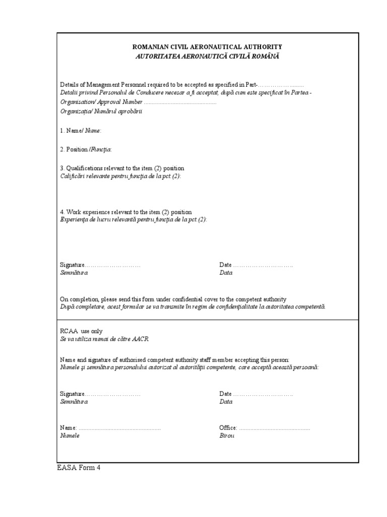Form 4 EASA - Part 145 | PDF