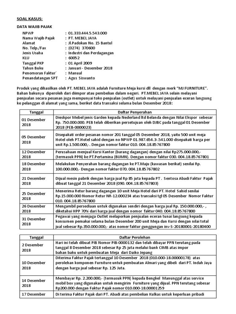 Soal PPN Praktek | PDF