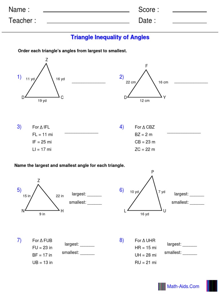 Triangle Angle Ineq | PDF