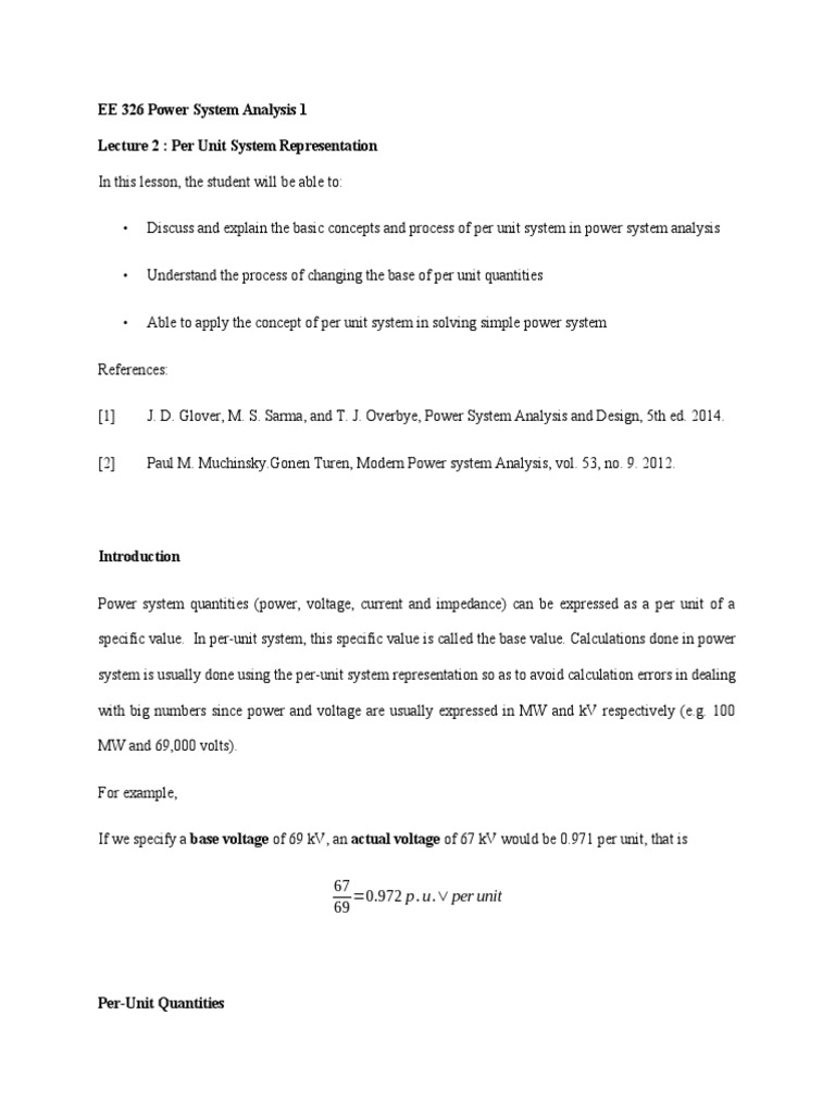 Power System Analysis Basics | PDF | Metrology | Electric Power