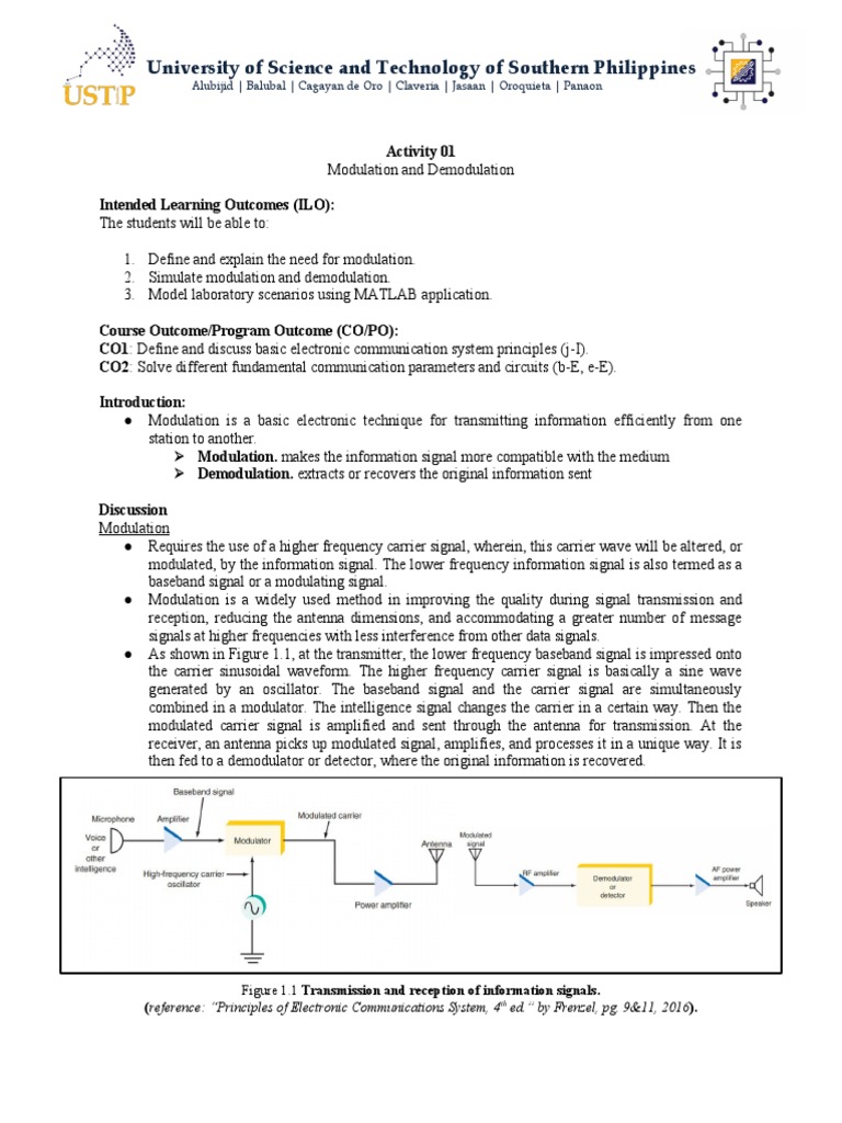 Laboratory 01. Modulation and Demodulation | Download Free PDF | Modulation | Frequency Modulation
