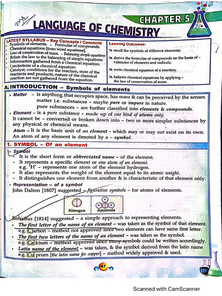 Chapter 5 Language of Chemistry PDF | PDF