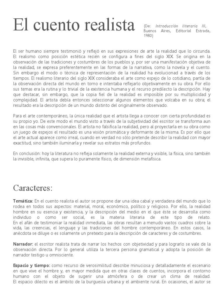 El cuento realista: características y elementos del relato realista ...